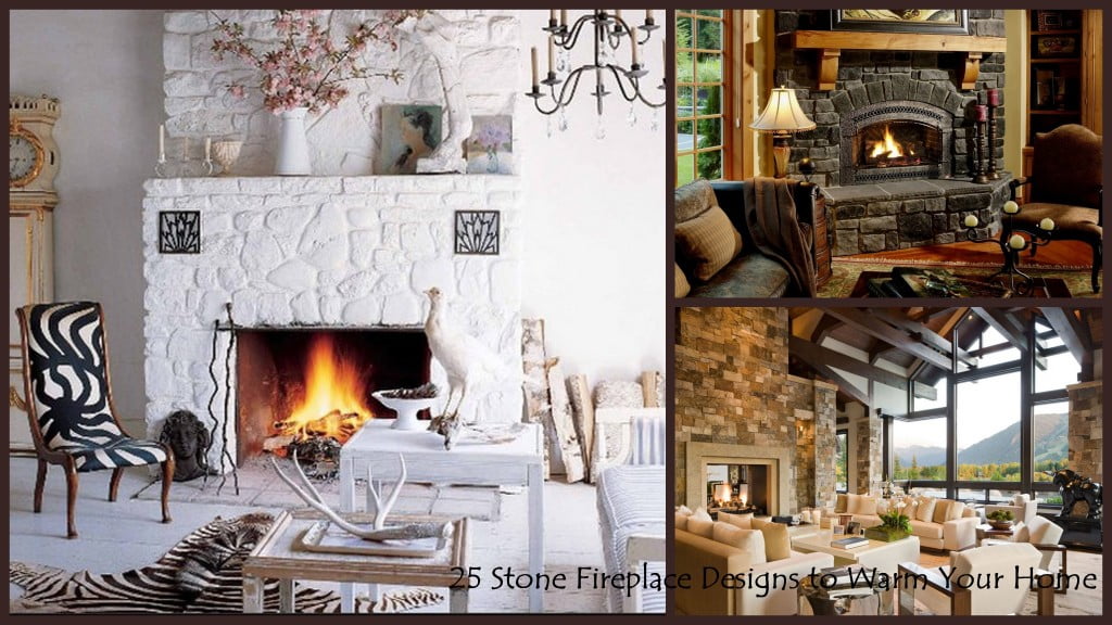 25 Interior Stone Fireplace Designs