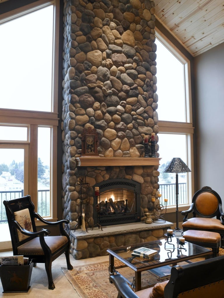 25 Interior Stone Fireplace Designs