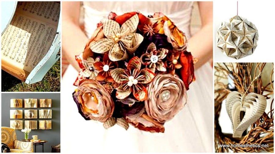 35 Sensible Vintage-Like DIY Book Paper Decoration Projects For Your Home