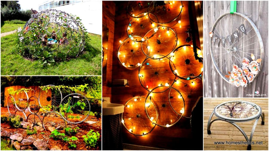 21 Awesomely Creative DIY Crafts Re-purposing Bike Rims