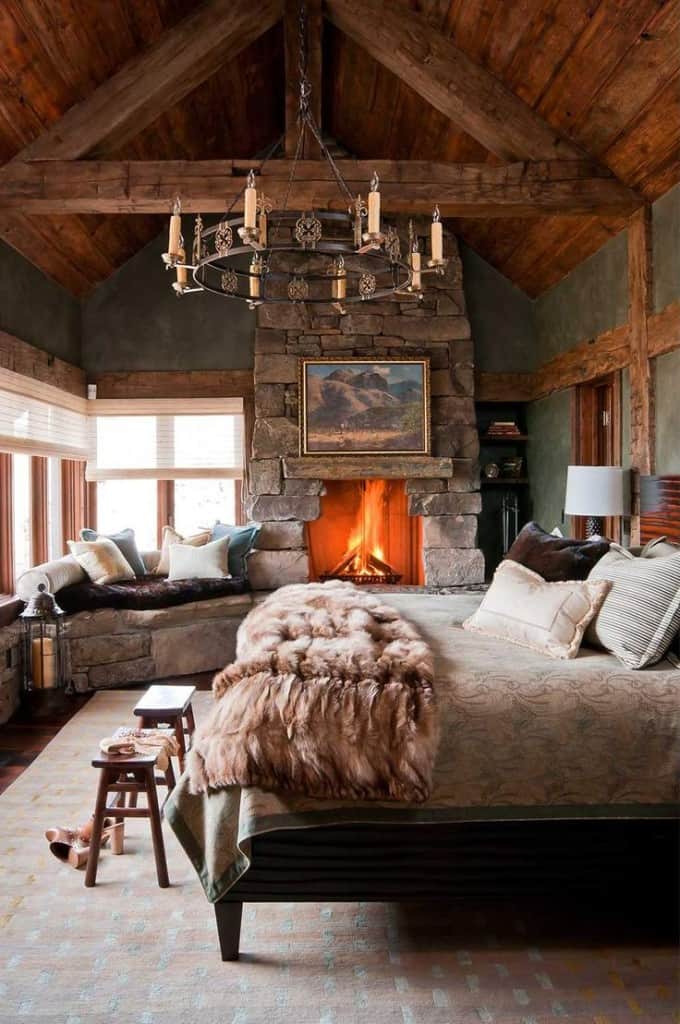 38 Rustic Country Cabins With A Stone Fireplace For A Romantic Get Away