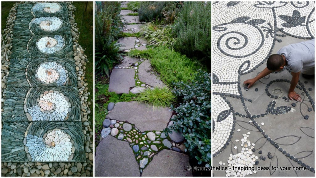 29 Garden Pathway Pebble Mosaic Ideas For Your Home Surroundings