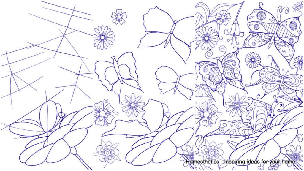 Learn How To Draw A Butterfly On A Flower - Step By Step Tutorial