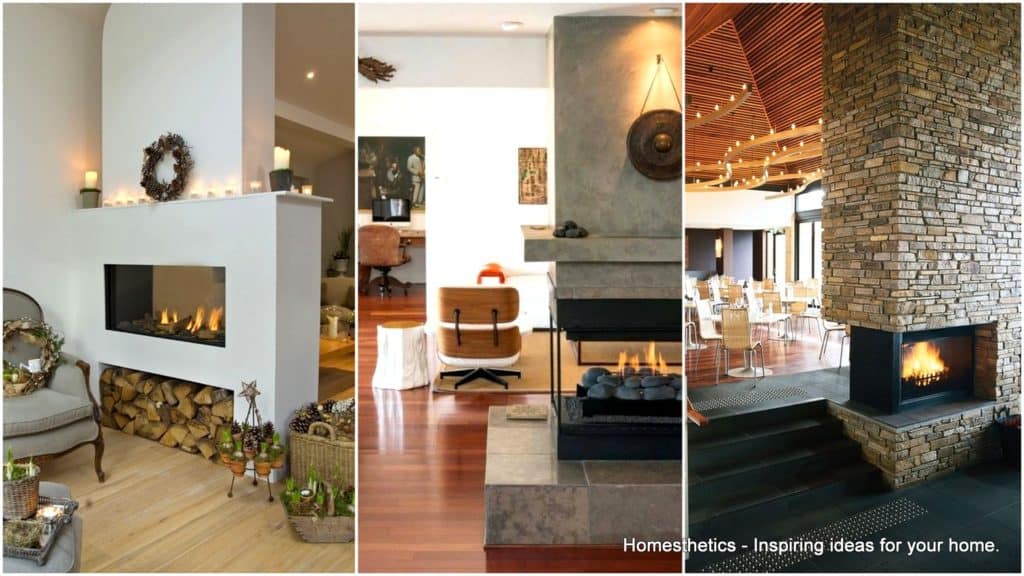 20 Functional Double-Sided Fireplaces For Your Spacious Home