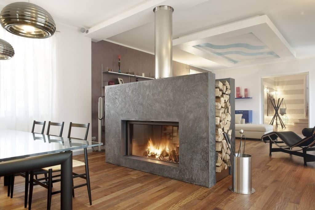 20 Functional Double-Sided Fireplaces For Your Spacious Home