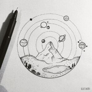 45 Easy Space Drawing Ideas You Can Try At Home