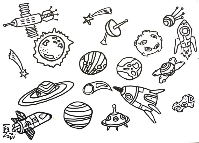 45 Easy Space Drawing Ideas You Can Try At Home
