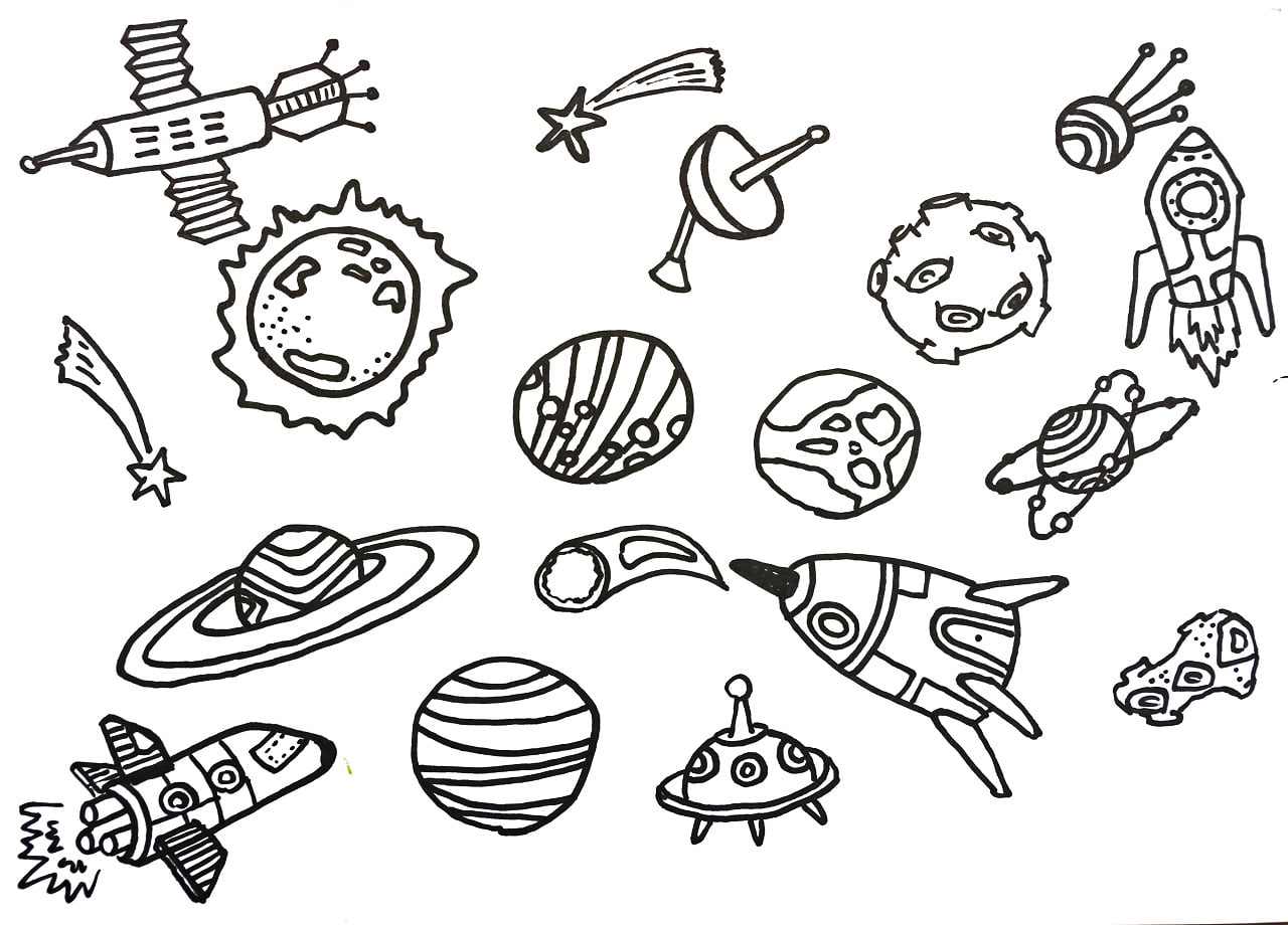 45 Easy Space Drawing Ideas You Can Try At Home