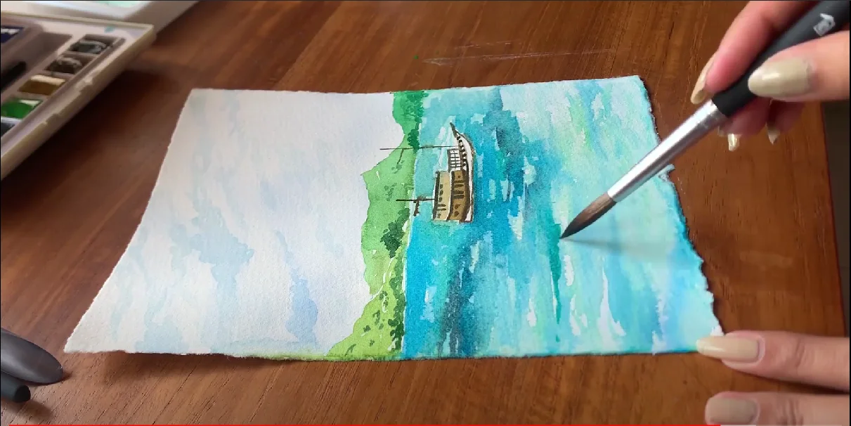 How To Paint Sea In Watercolor - Easy Beginner Guide